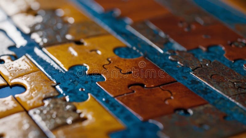 AI Generated Illustration of Puzzle Pieces Aligned in Rows Stock ...