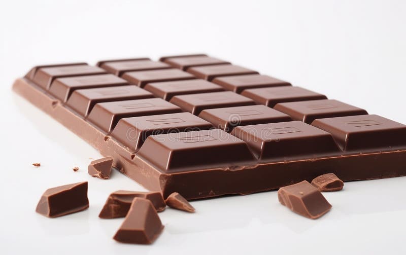 AI Generated Illustration of a Rectangular Chocolate Bar Broken into ...