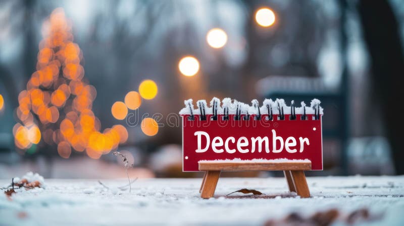 AI-generated Illustration of a Red Calendar Displaying December with ...