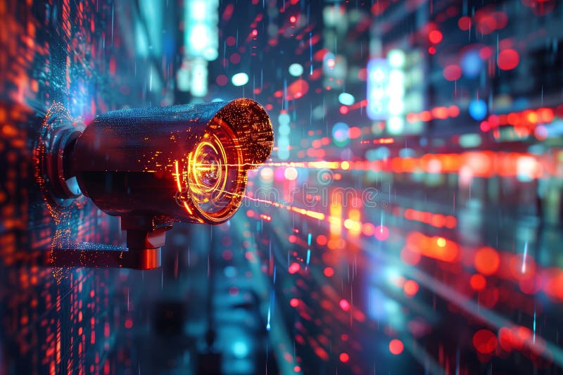 AI Generated Illustration of a Red Camera Light Standing on the Side of ...