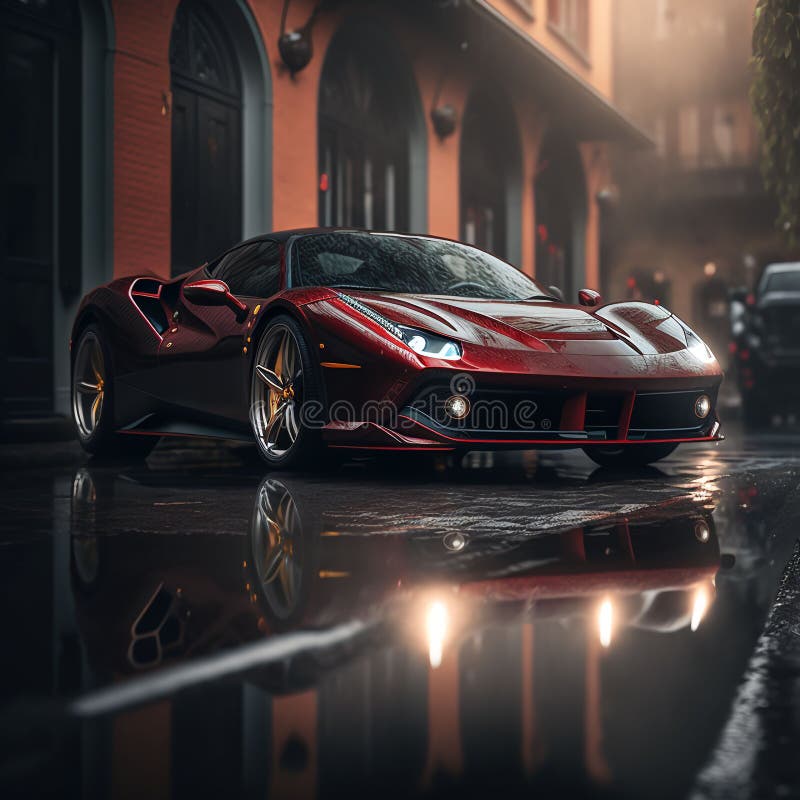 AI Generated Illustration of Red Car Stock Illustration - Illustration ...