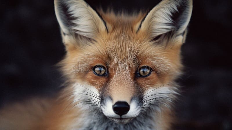 AI Generated Illustration of a Red Fox Staring Straight Ahead while ...