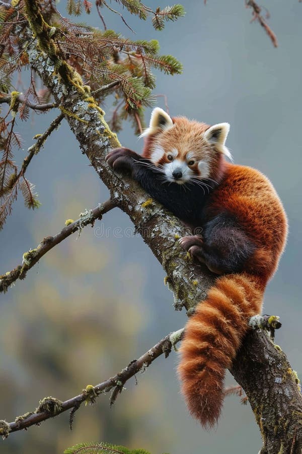 AI Generated Illustration of a Red Panda (Ailurus Fulgens) with Rust ...