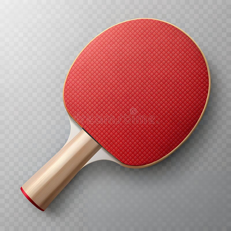 AI Generated Illustration of a Red Ping Pong Racket with a Brown Handle ...
