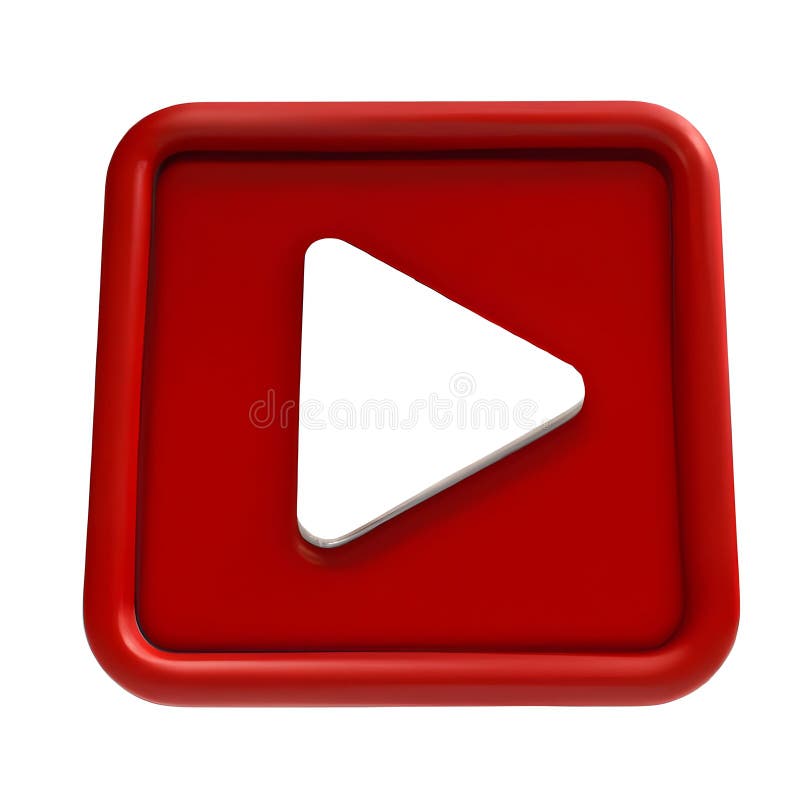 AI Generated Illustration of a Red Play Button Icon Stock Illustration ...