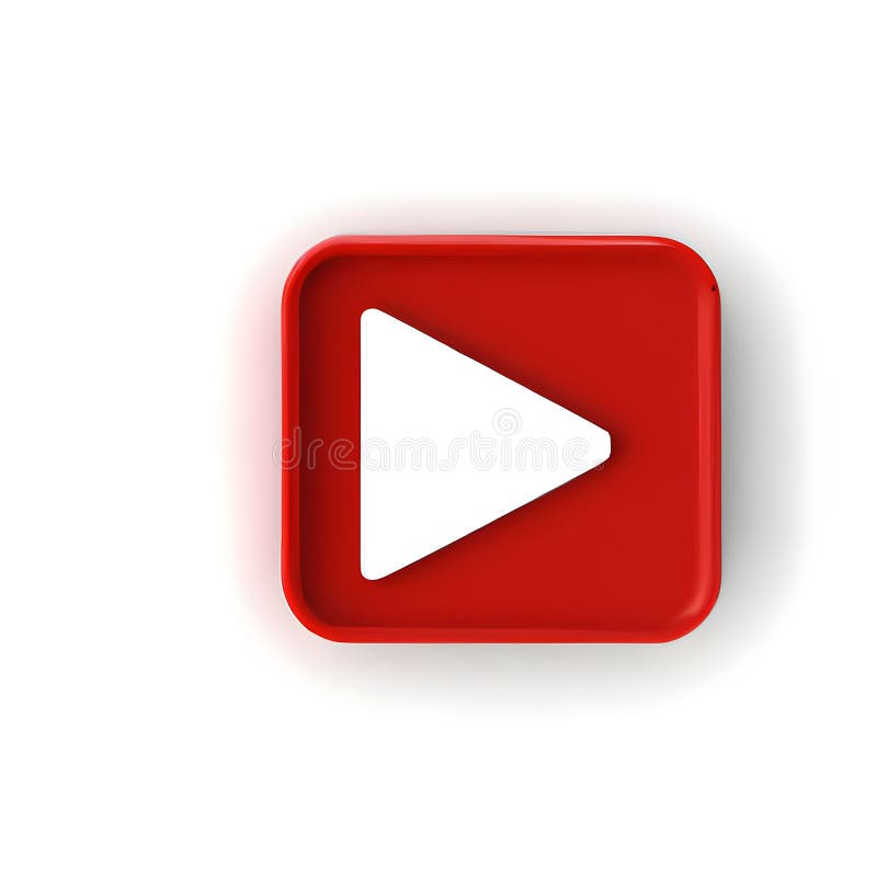 AI Generated Illustration of a Red Play Button Icon Stock Illustration ...