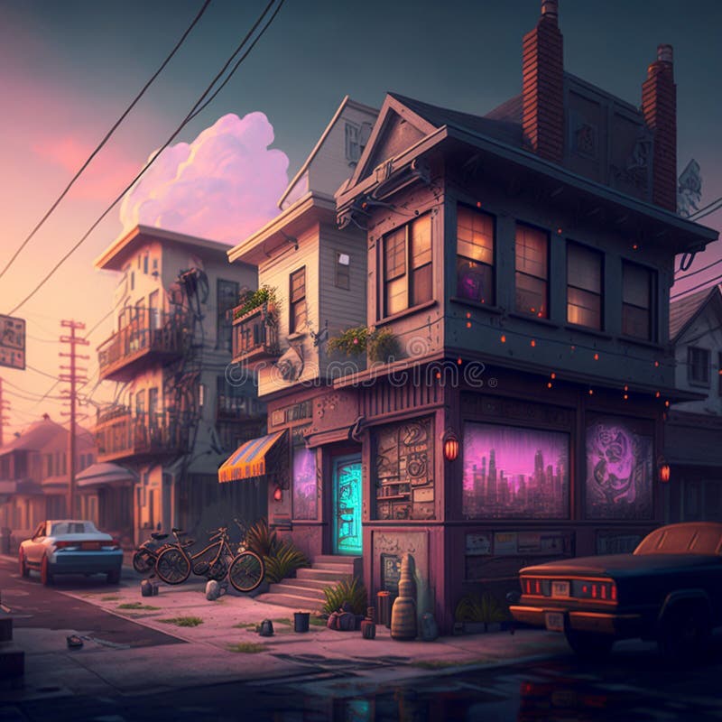 AI-generated Illustration of a Residential House in an Urban ...