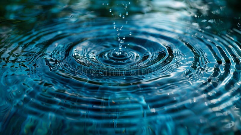 AI Generated Illustration of a Ripple Effect on Lake Water Surface ...