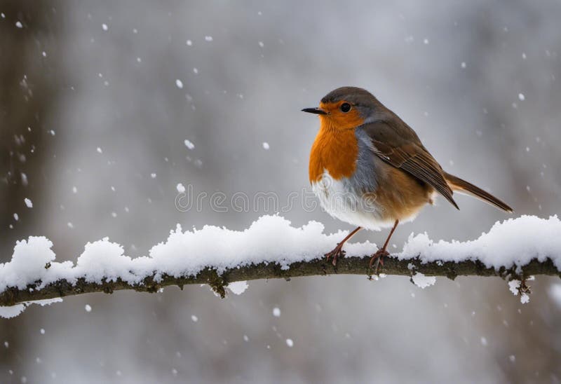 AI Generated Illustration of a Robin (Erithacus Rubecula) Bird Perched ...