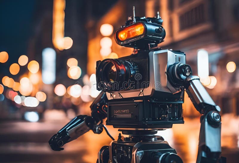AI Generated Illustration of a Robot Camera Stock Illustration ...