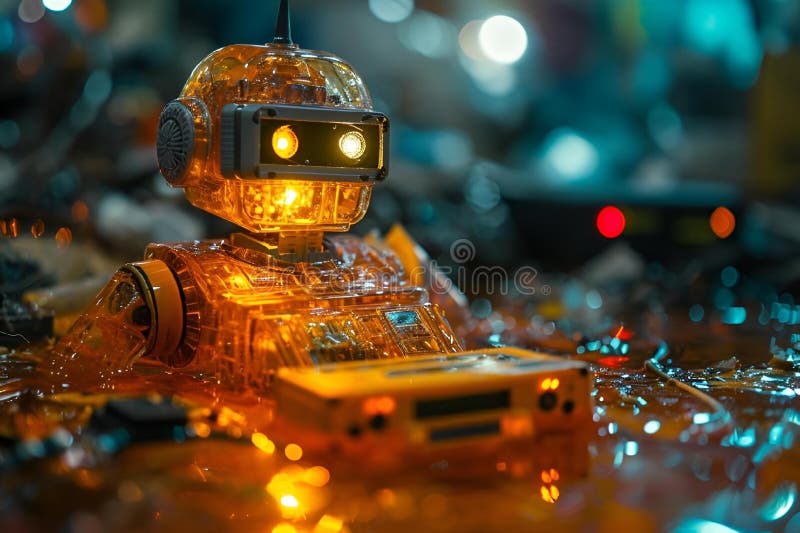 AI Generated Illustration of Robot Enjoying a Relaxing Bath Stock ...