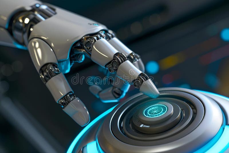 AI Generated Illustration of a Robotic Hand Skillfully Manipulating an ...