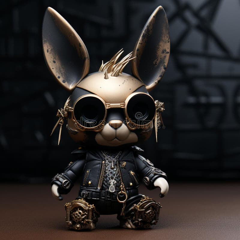 AI Generated Illustration of a Robotic Rabbit with a Sleek, Metallic ...