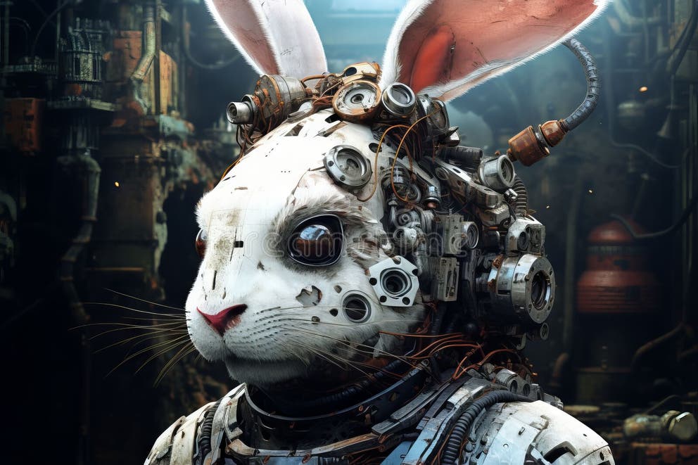 AI Generated Illustration of a Robotic Rabbit with a Whimsical ...