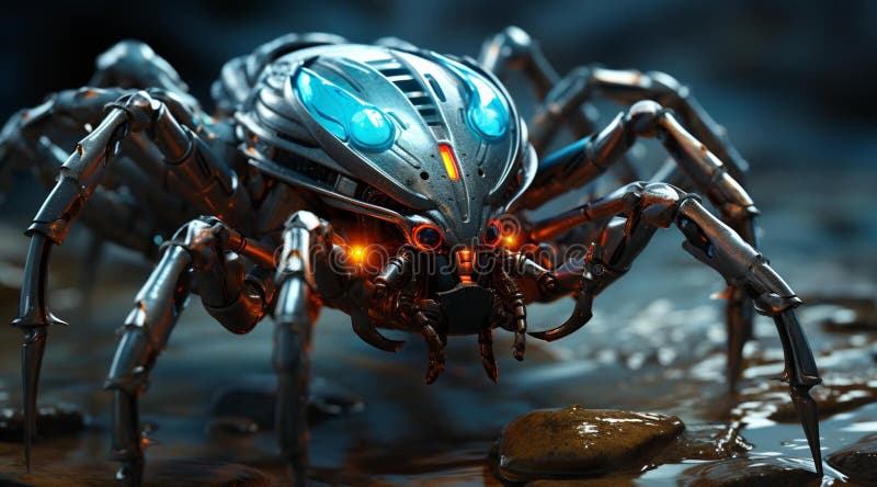 AI Generated Illustration of a Robotic Spider Stock Illustration ...