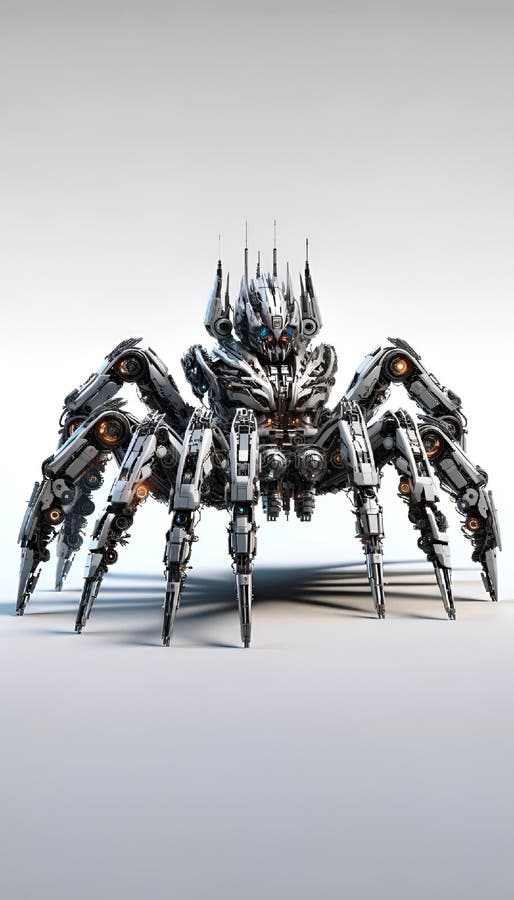 AI Generated Illustration of a Robotic Spider Showcased in a Studio ...