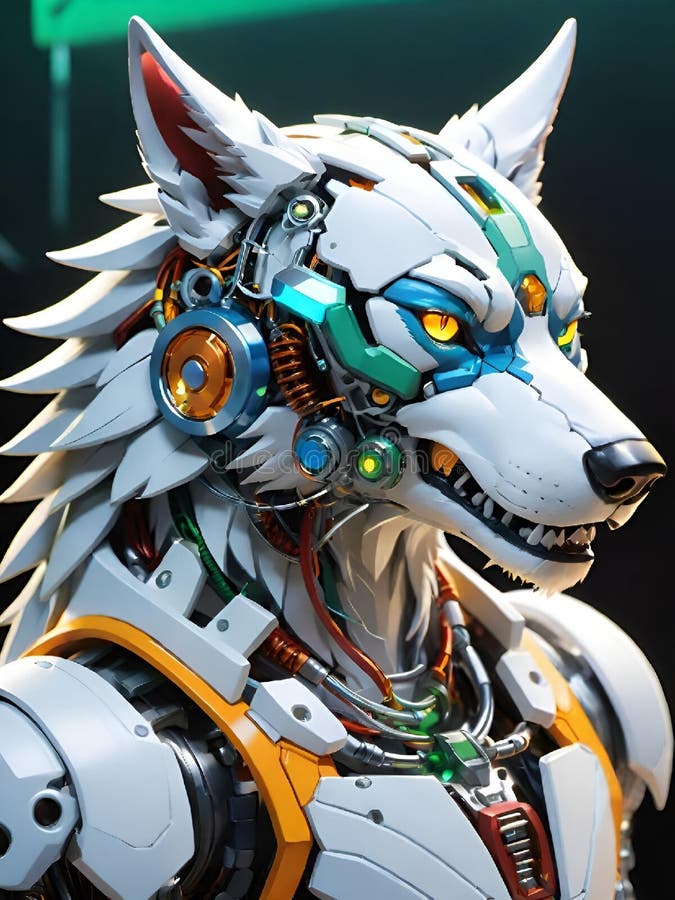 AI Generated Illustration of a Robotic Wolf Appearing To Be in a ...