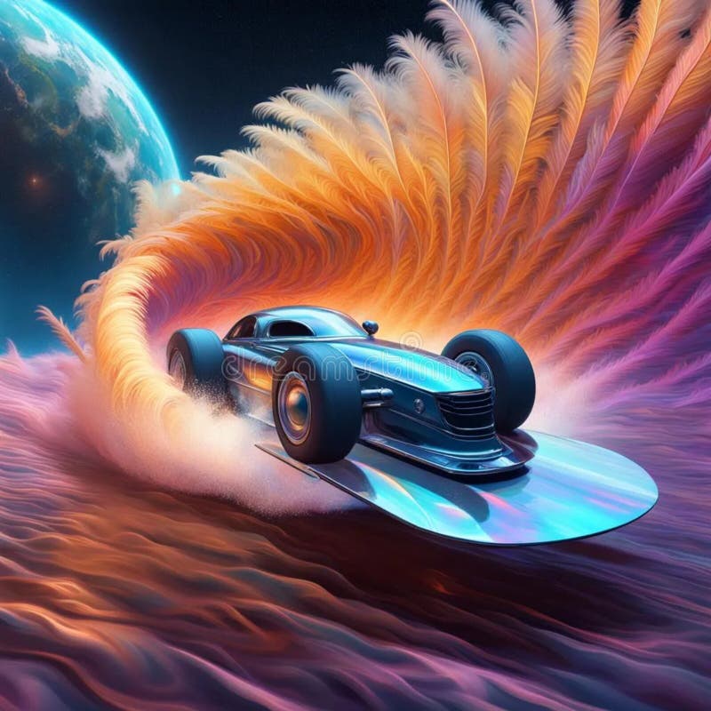 AI Generated Illustration of a Roller Car Outer Space Stock Photo ...