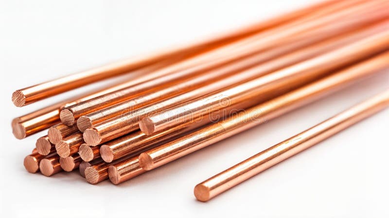 AI Generated Illustration of Row of Copper Rods Facing Camera Stock ...