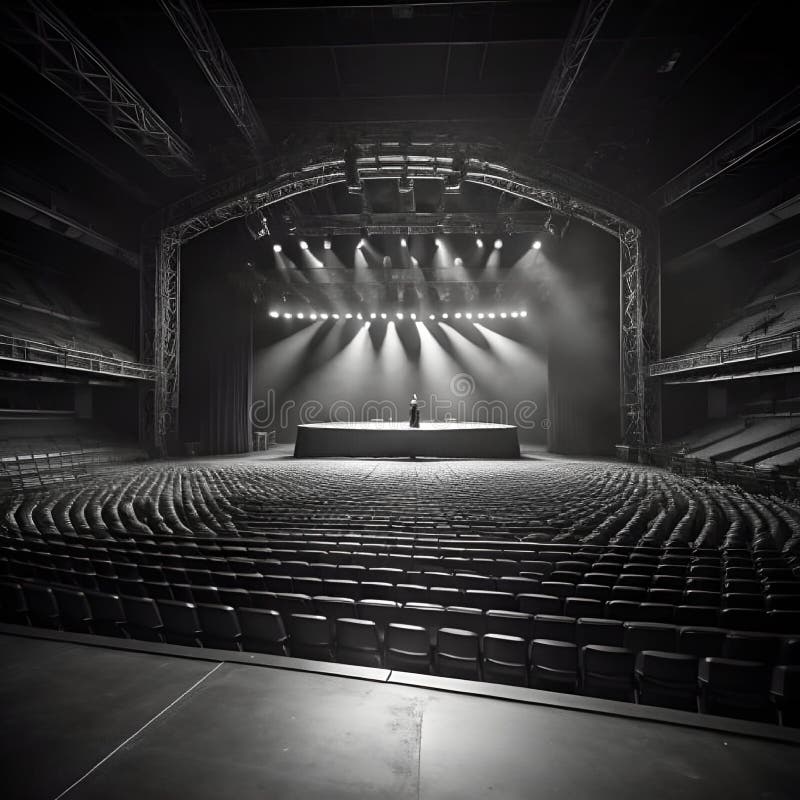 AI-generated Illustration of Rows of Empty Seats on a Stage with ...