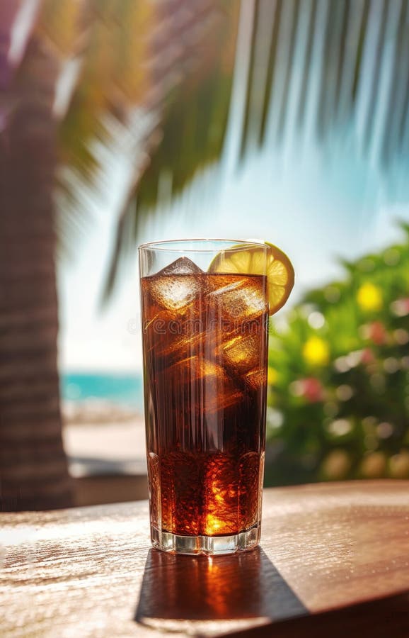 AI Generated Illustration of Rum and Coke Alcoholic Drink on a Table on ...