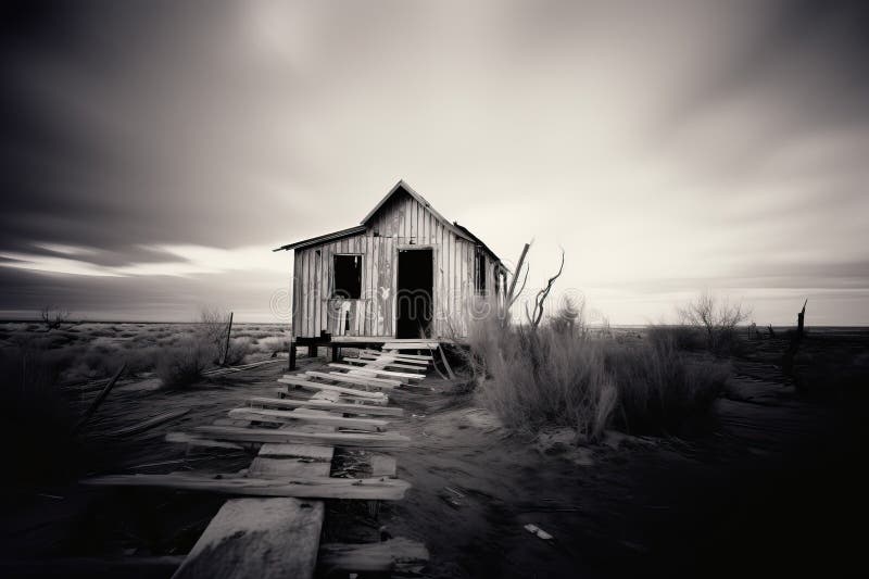 AI Generated Illustration of a Rustic Beach Shack, Situated in a ...