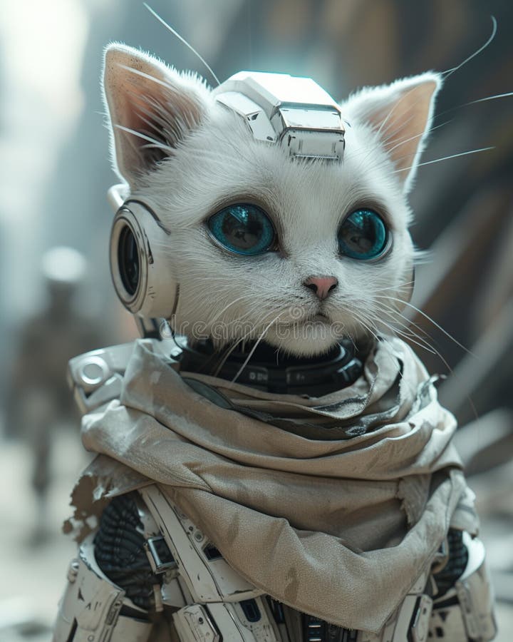 AI Generated Illustration of a Rusty Robotic Cat Figure Stock ...