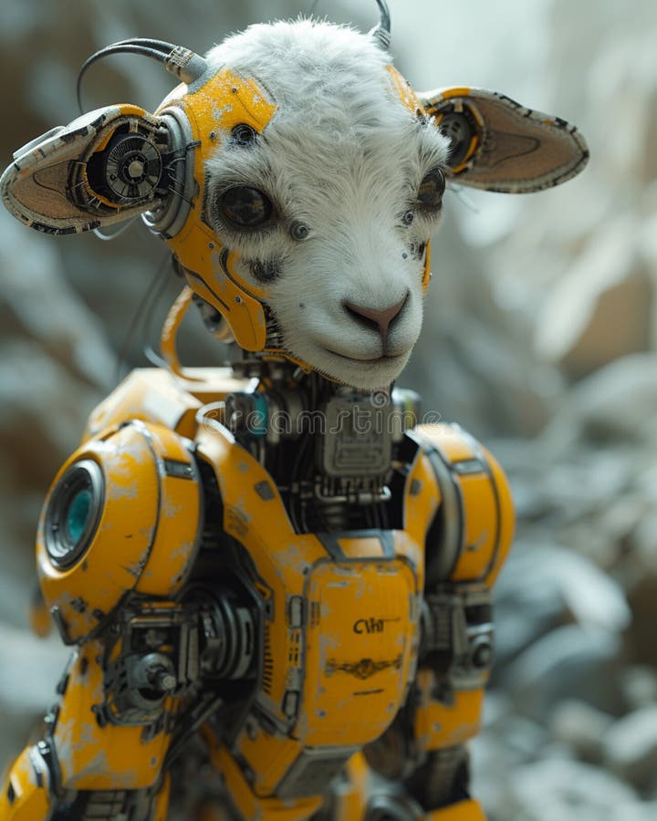AI Generated Illustration of a Rusty Robotic Goat Figure Stock ...