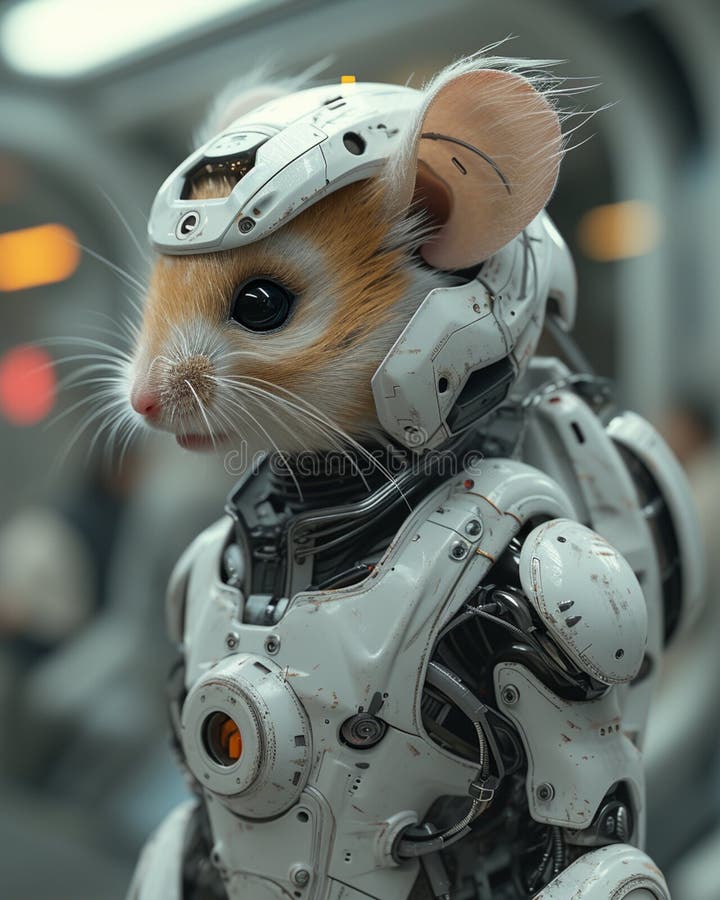 AI Generated Illustration of a Rusty Robotic Mouse Figure Stock ...
