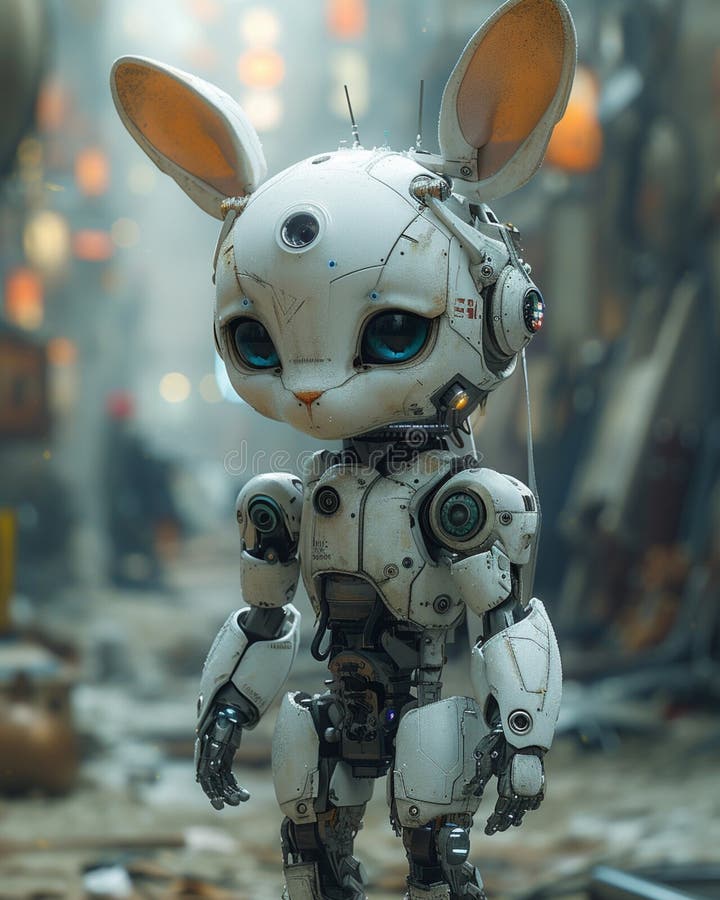 AI Generated Illustration of a Rusty Robotic Rabbit Figure Stock ...