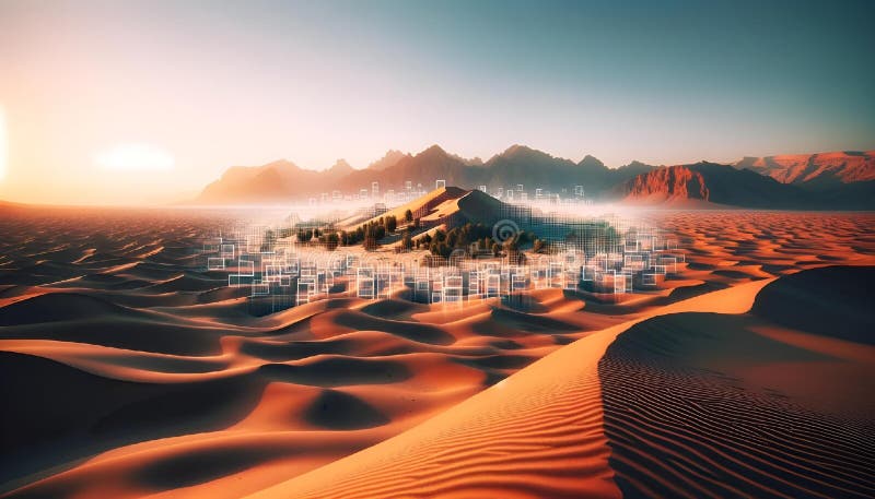 The Sands of the Desert Oasis are Transformed into a Digital Landscape ...