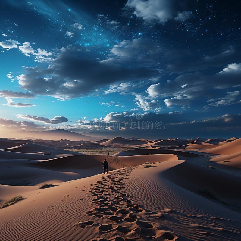 AI Generated Illustration of a Sandy Terrain of a Desert Landscape ...