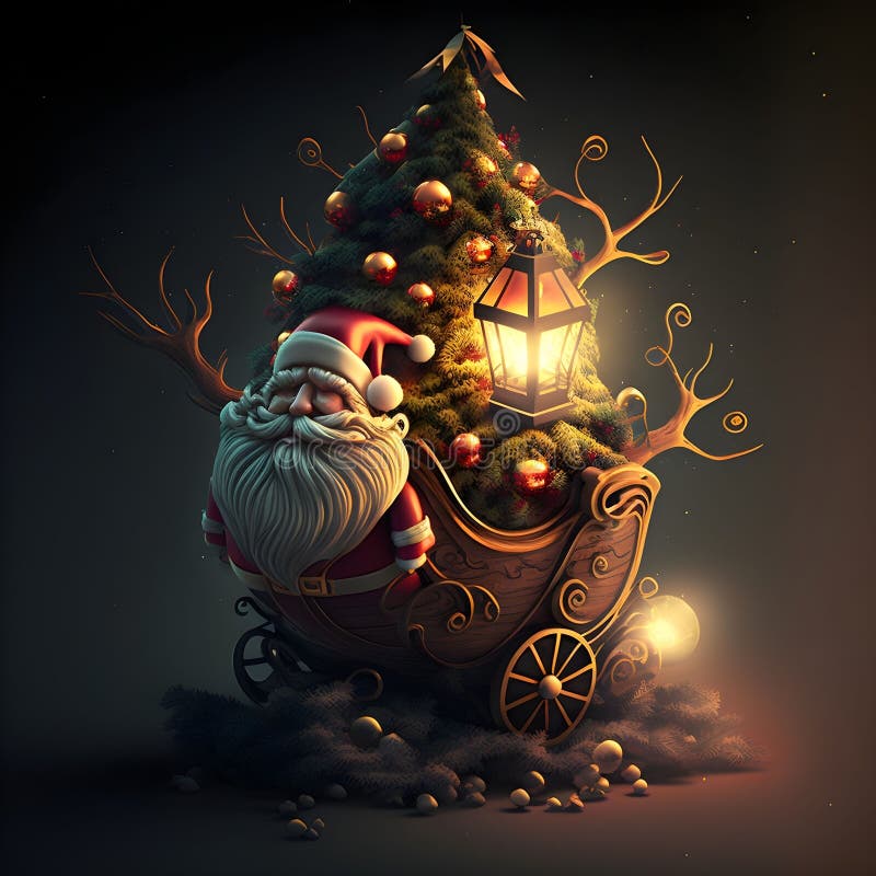 AI Generated Illustration of Santa Slays Stock Illustration ...