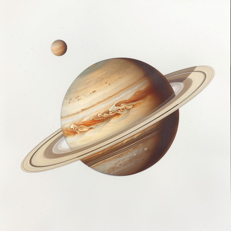 AI-generated Illustration of Saturn on a White Background Stock ...