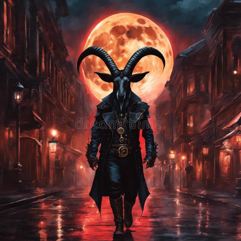 AI Generated Illustration of a Scary Devil Goat in a Black Costume ...