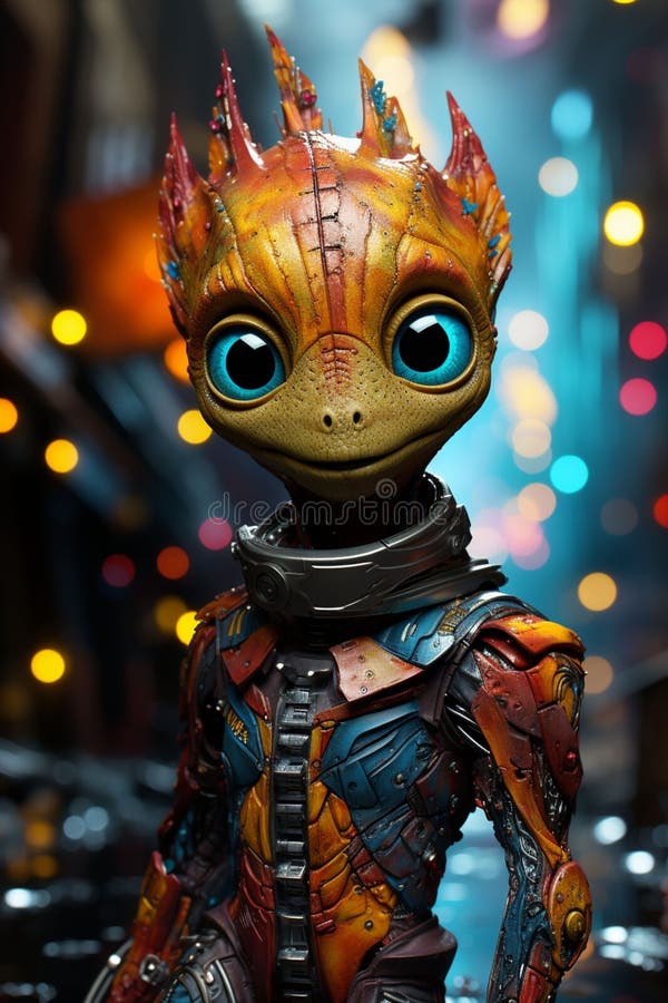 AI Generated Illustration of a Sci-fi-inspired Reptile Alien Character ...