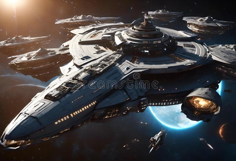 AI-generated Illustration of a Sci-fi-themed Large Spaceship Stock ...