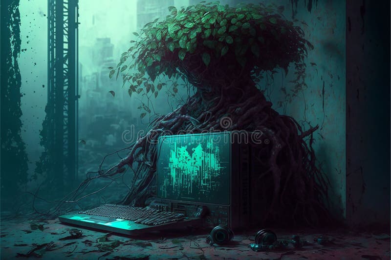 AI Generated Illustration of Sci-fi World of the Future Where Nature ...