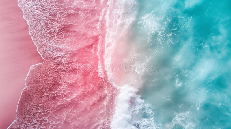 AI Generated Illustration of a Sea that is Pink on the Left Side and ...