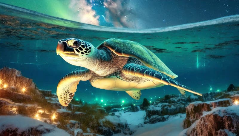 An AI-generated Illustration of a Sea Turtle Stock Illustration ...