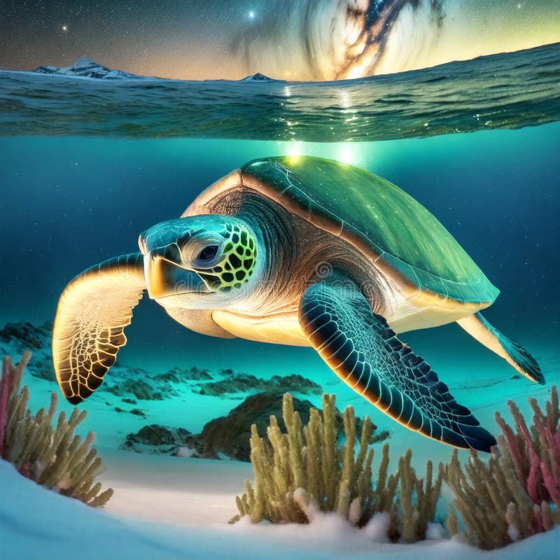 An AI-generated Illustration of a Sea Turtle Stock Illustration ...
