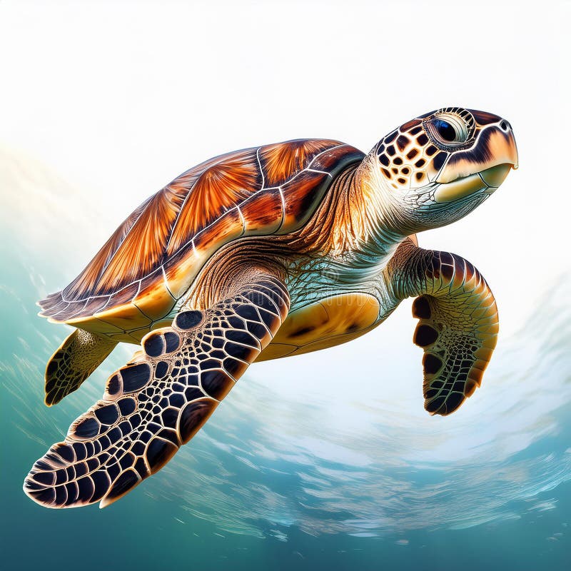 An AI-generated Illustration of a Sea Turtle. Stock Illustration ...