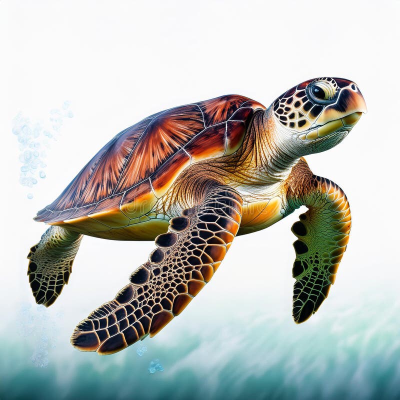 An AI-generated Illustration of a Sea Turtle. Stock Illustration ...