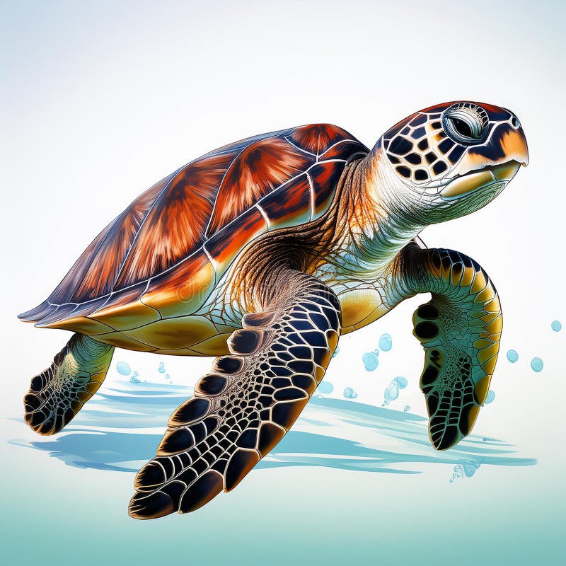 An AI-generated Illustration of a Sea Turtle. Stock Illustration ...
