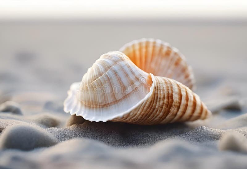 A Shell is Laying on Top of the Beach Sand on Stock Illustration ...