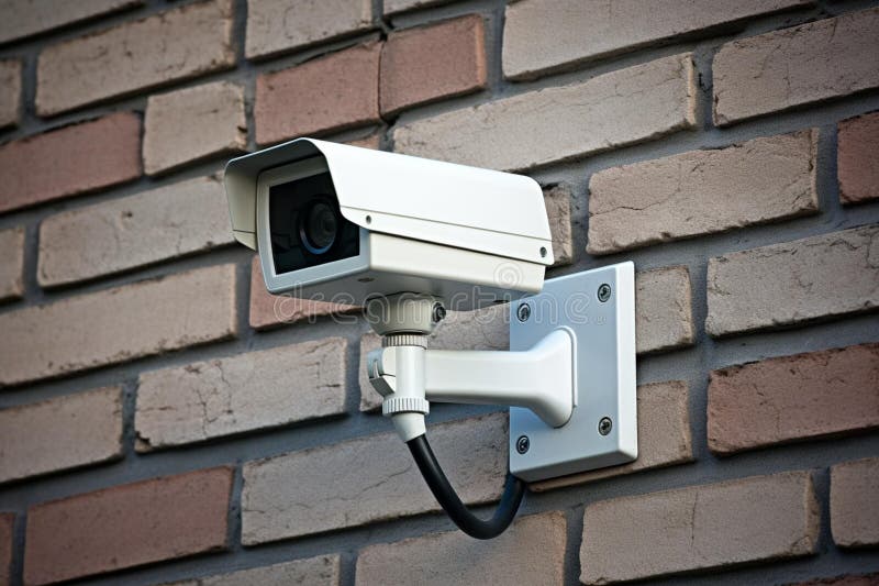 AI Generated Illustration of a Security Camera Affixed To a Brick Wall ...