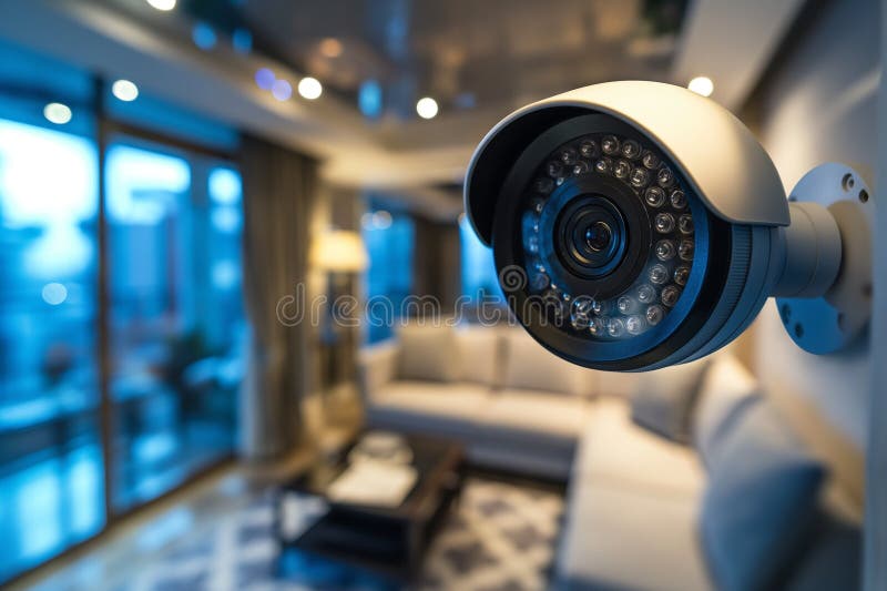 AI Generated Illustration of a Security Camera in a Well-lit Hotel ...