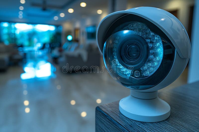A Security Camera at a Hotel Lobby in a Bright and Lit Room Stock Photo ...