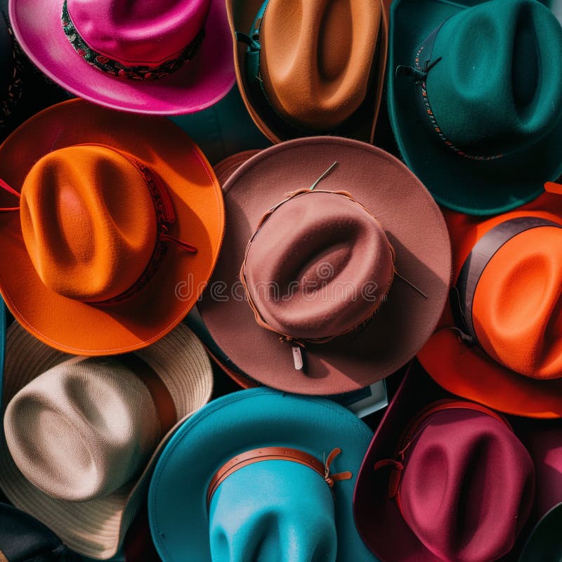 AI Generated Illustration of a Selection of Colourful Hats Stock Photo ...