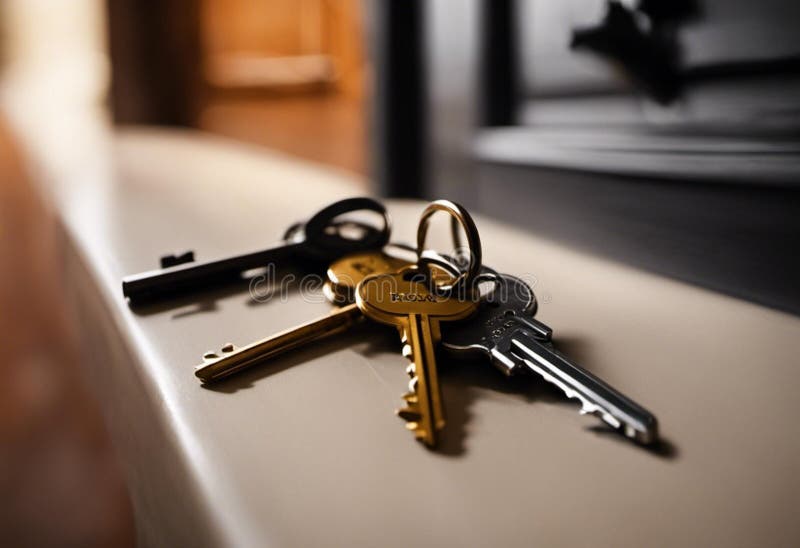 AI Generated Illustration of a Selection of Metal Keys Arranged on a ...